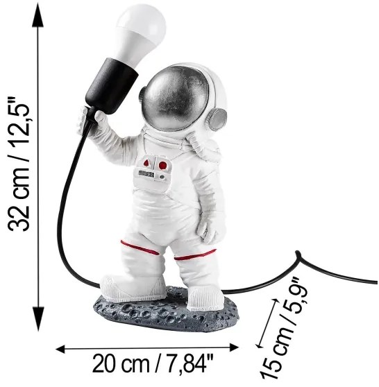 Dětská lampička ASTRONAUT 1xE27/40W/230V stříbrná/bílá