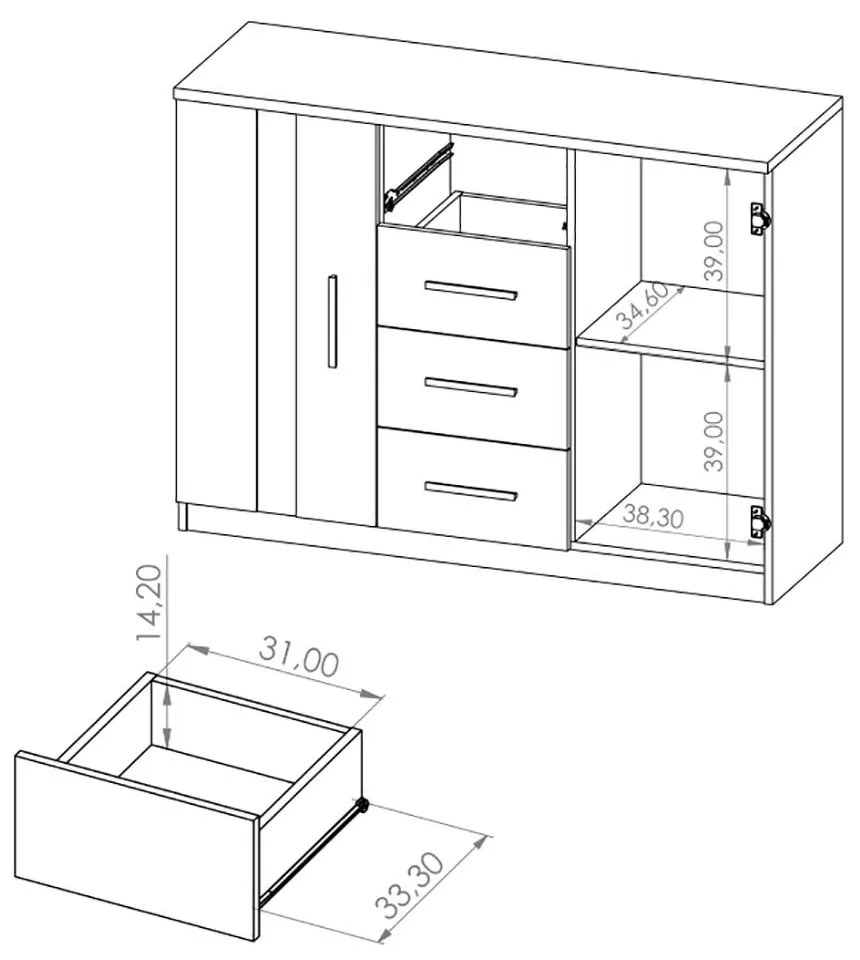 Ložnice BONO a | sestava B | 5 dílů | artisan