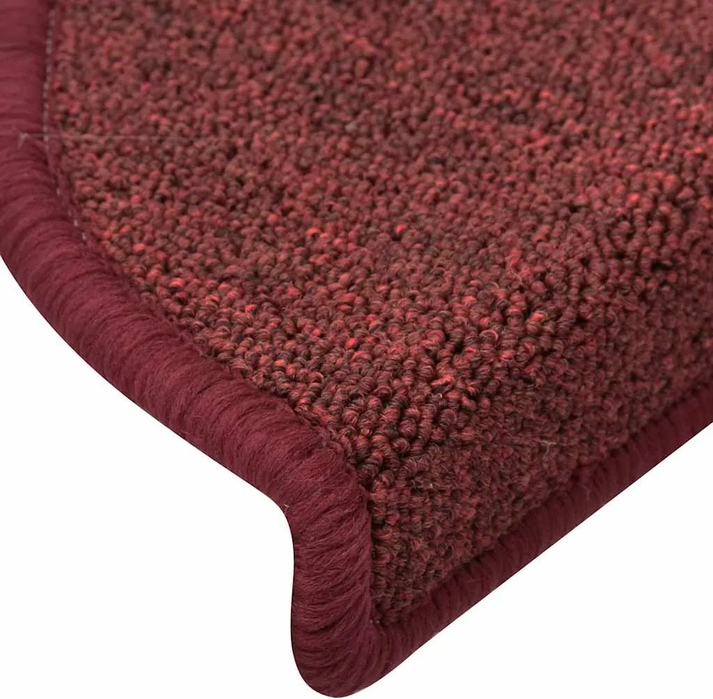 Schodové rohože 30 ks 56 x 17 x 3 cm bordó půlkulaté 3365747