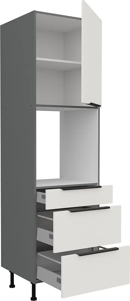 ARIA aw | vysoká skříňka 60 DPS-215 3S1F na vestavnou troubu | PREMIUM BOX | 60 cm | ANTI FINGERPRINT povrch | antracit/bílá