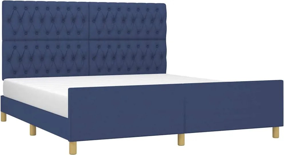 Rám postele s čelem modrý 180x200 cm textil 3125322