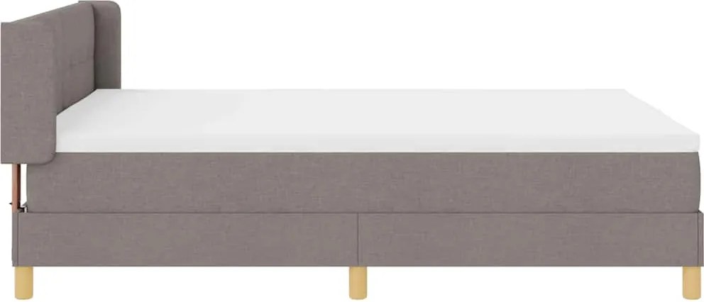 Postel s boxspringem s čelo Taupe 190 x 140 cm textil 3341290