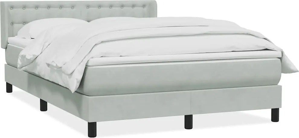 Box spring postel s matrací světle šedá 160x210 cm samet 3318453