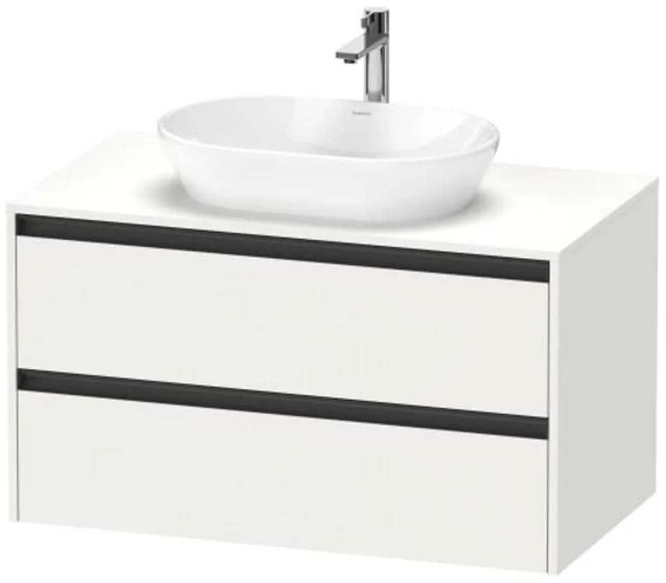 Duravit Ketho.2 - Umyvadlová skříňka s výřezem 57x100x55 cm, 2 zásuvky, matná bílá K24896018180000