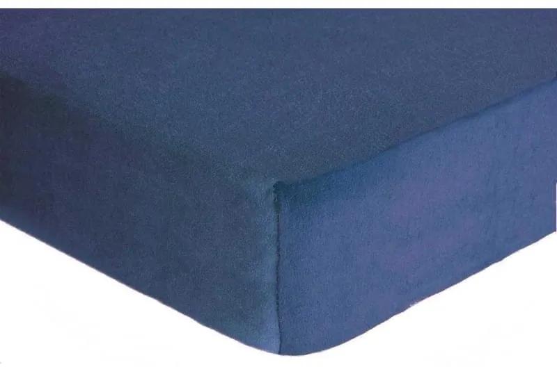 DekorTextil Napínací prostěradlo FROTÉ Premium riflově  modrá ROZMĚR: (š/d/v) 80 x 200 x 20 cm