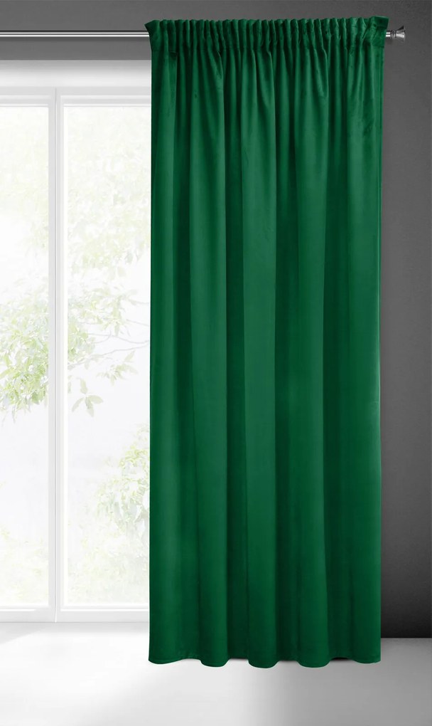 ZATEMŇOVACÍ ZÁVĚS NA PÁSCE PIERRE CARDIN SIBEL 140X270 CM TMAVĚZELENÁ