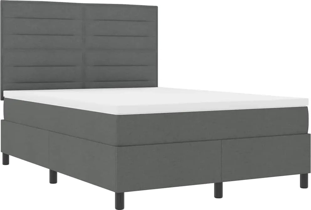 Postel s boxspringem s matrací Tmavě šedá 140 x 190 cm textil 3339309