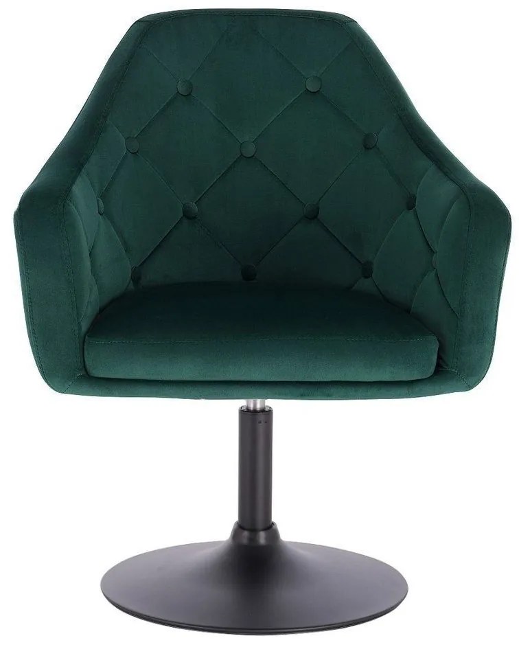 LuxuryForm DESIGN Otočné křeslo ANDORA VELUR na černém talíři - zelené