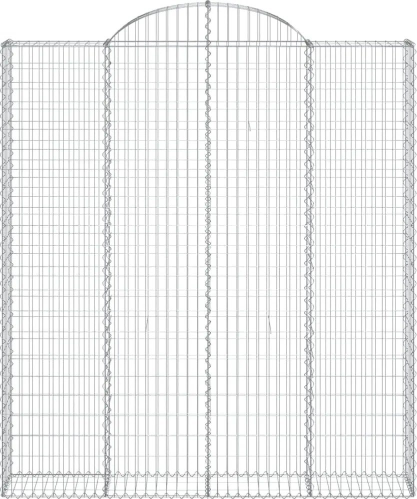 Klenutý gabionový koš 200 x 30 x 220/240 cm pozinkované železo 153491