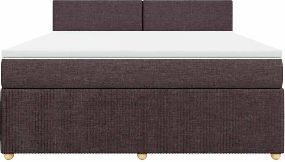 Box spring postel s matrací tmavě hnědá 180x200 cm textil 3287531