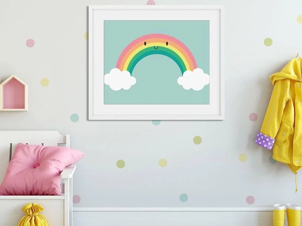 Pastelowe Love Obraz na stěnu DUHA do dětského pokoje Zvolte rozměr: 20 x 30 cm