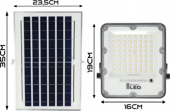 LED Stmívatelný solární reflektor LED/50W/3,2V 5000K 6000 mAh IP65 černá + DO