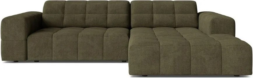 Khaki žinylková rohová pohovka (pravý roh/s lenoškou) Chicago – Cosmopolitan Design
