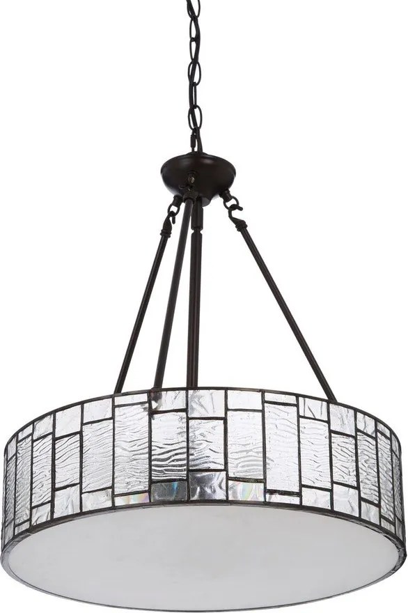 Kovové závěsné svítidlo se skleněným stínidlem ø 46 cm Waldorf – Premier Housewares