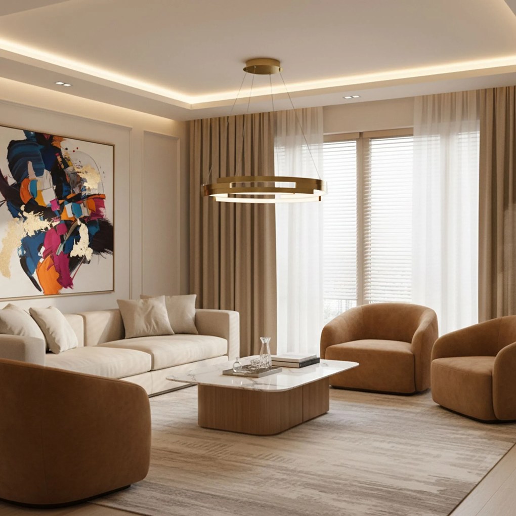 Toolight Rea, Stropní svítidlo G127-CP 50cm GOLD, OSW-02619