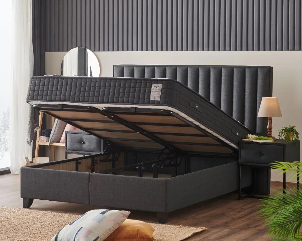 Čalouněná postel REGAL - antracit 160 × 200 cm