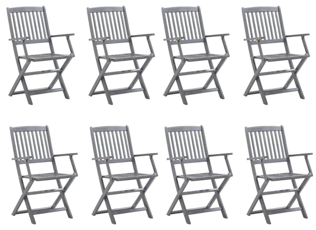 Skládací zahradní židle s poduškami 8 ks masivní akácie,  3078285