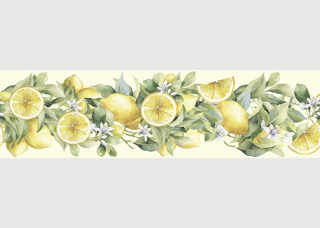 Samolepící bordura na zeď Jasné Citrony | 5 m x 13.8 cm | DWB8447