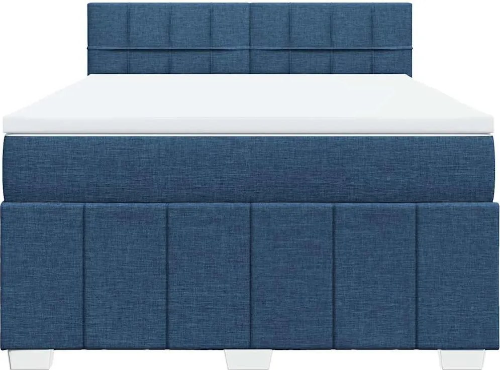Box spring postel s matrací modrá 140x200 cm textil 3287097
