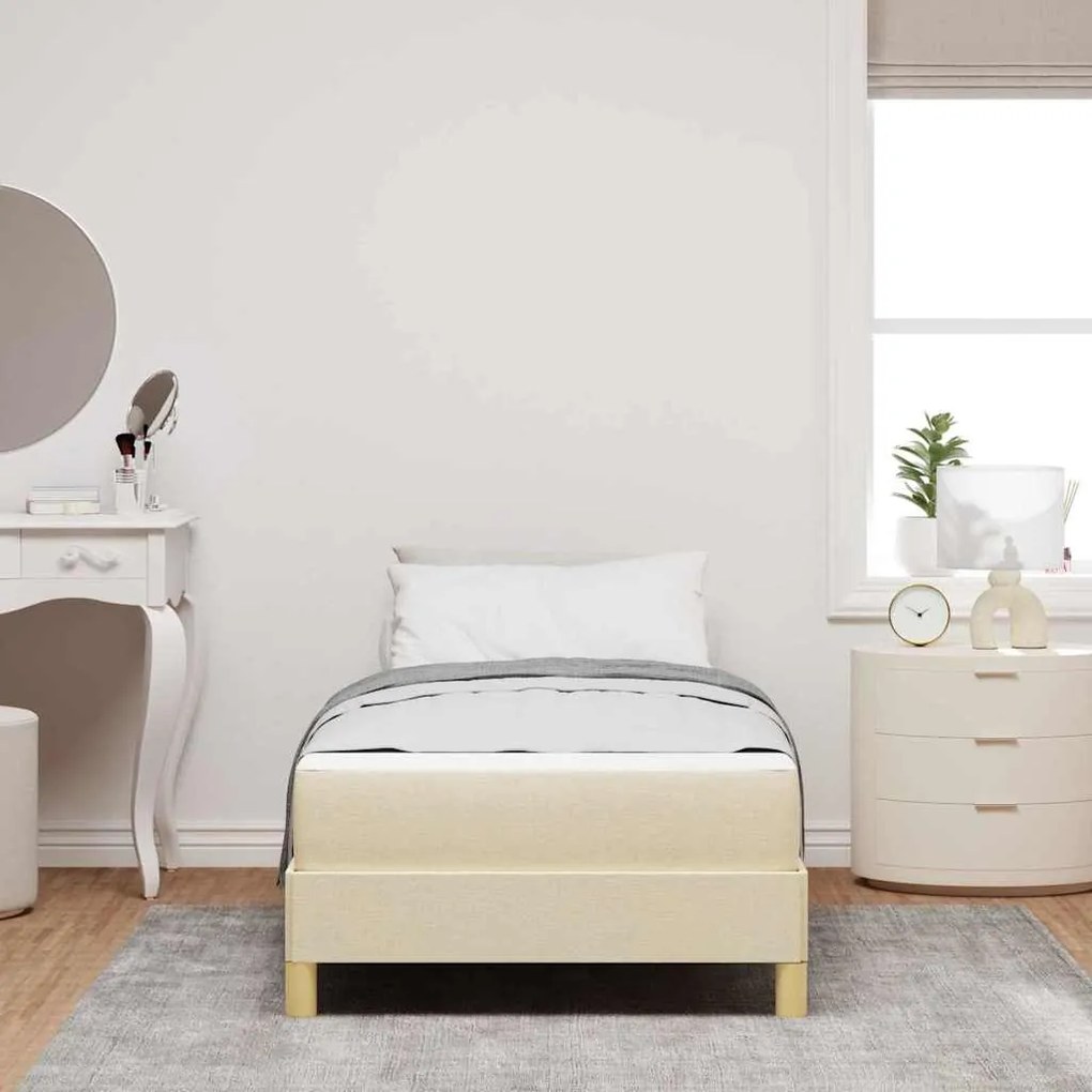 Postel s boxspringem s matrací Krémová 90 x 190 cm textil 3398533