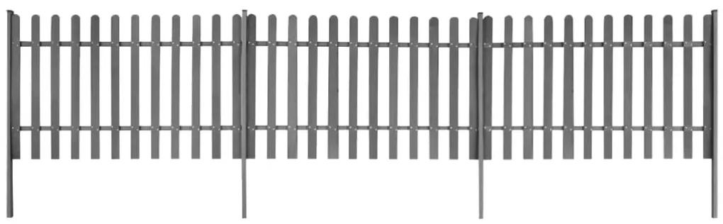 42828 vidaXL Laťkový plot se sloupky 3 ks WPC 600 x 100 cm