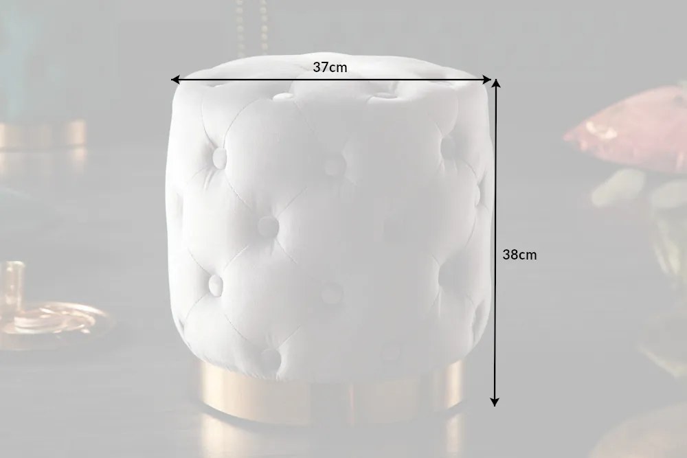 Designová taburetka Rococo 37 cm šedá