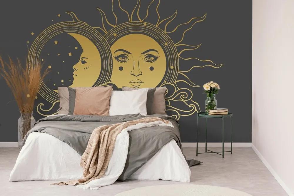Samolepící tapeta harmonie slunce a měsíce - 150x100 cm