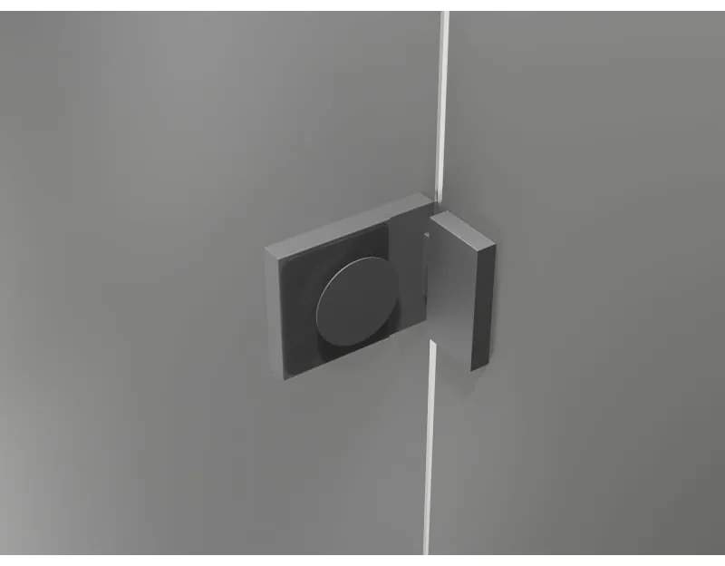Mexen Lunar T, sklápěcí sprchový kout levý 110 x 110 cm, 8mm čiré sklo, grafitový profil, 834T-110-110-95-00-L