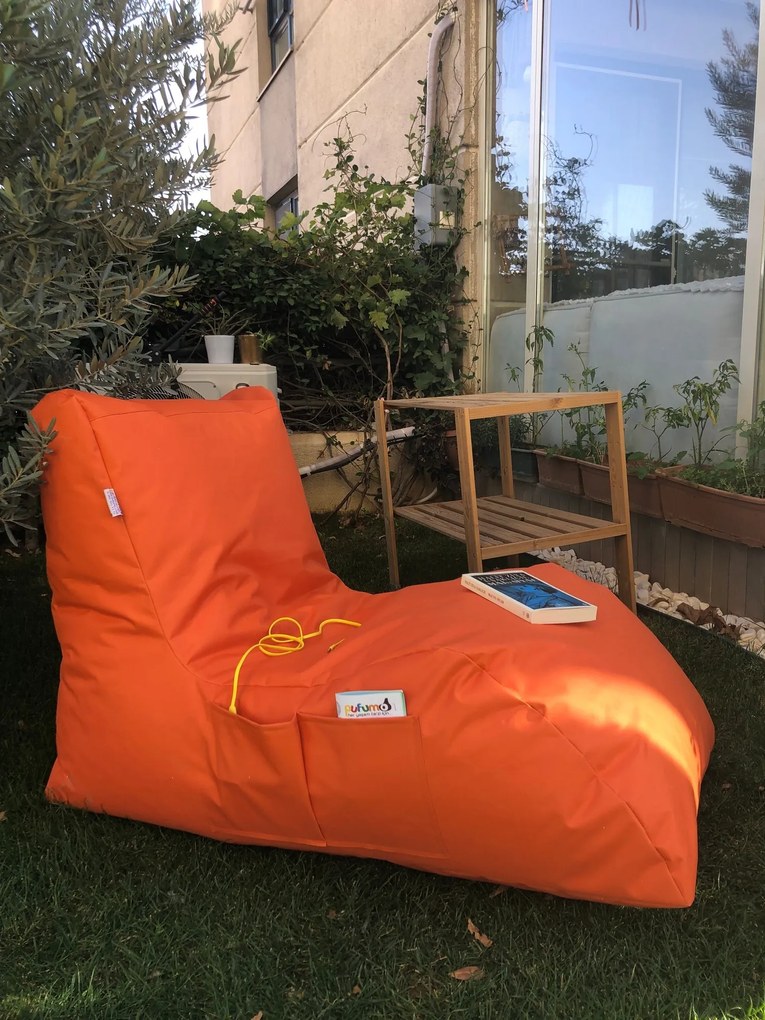 Sedací vak ve tvaru lenošky Daybed oranžový