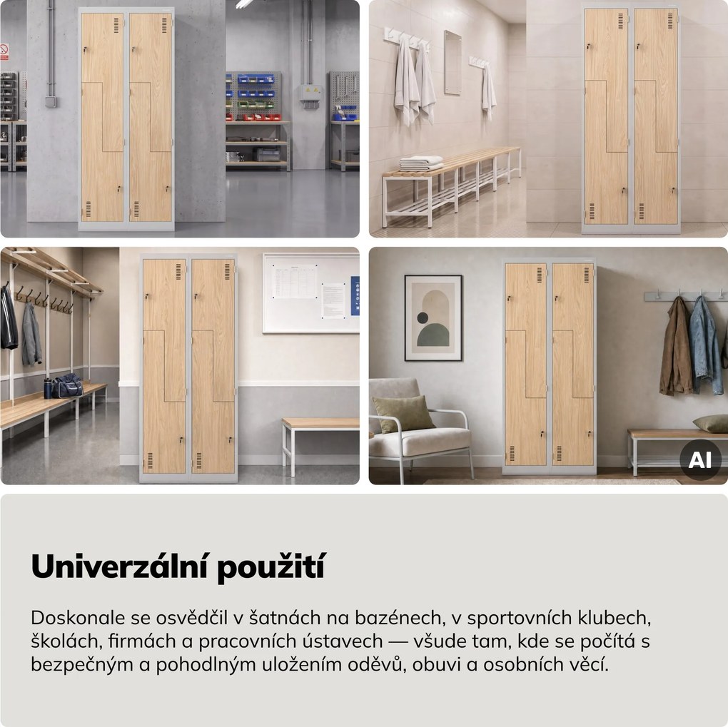Šatní skříň typu L šedá, dub sonoma, 800x1850x450 mm: JULIA Eco Design
