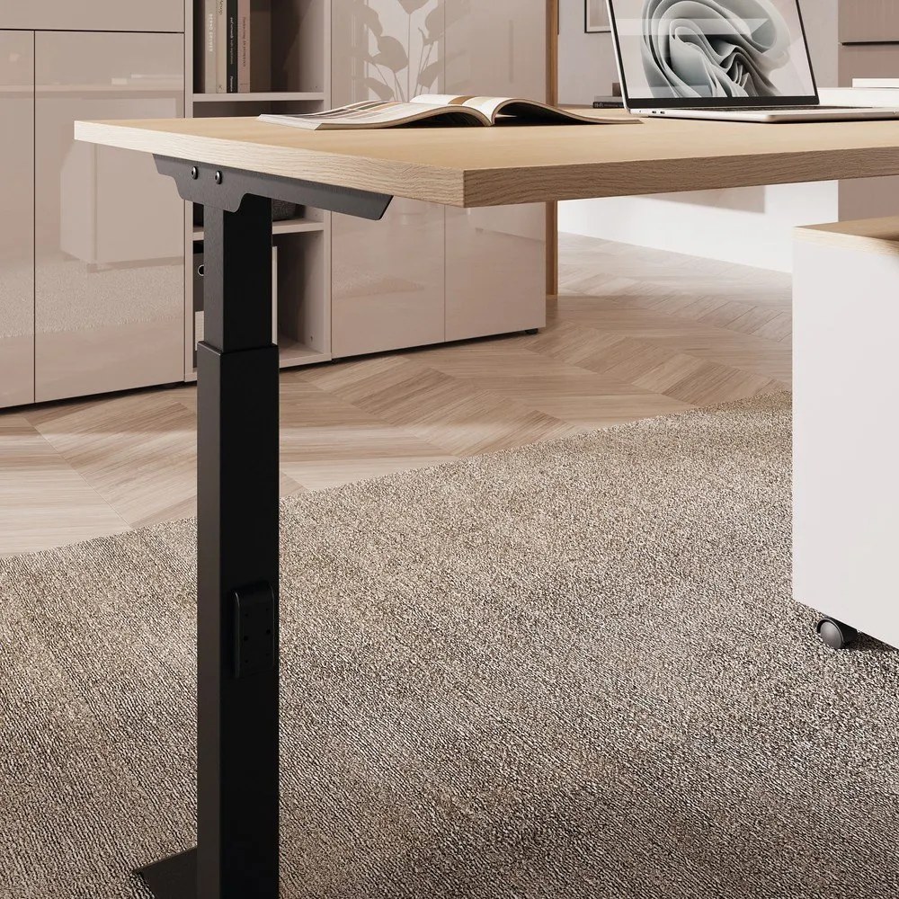 Polohovací pracovní stůl s deskou v dubovém dekoru 80x160 cm Lissabon – Germania