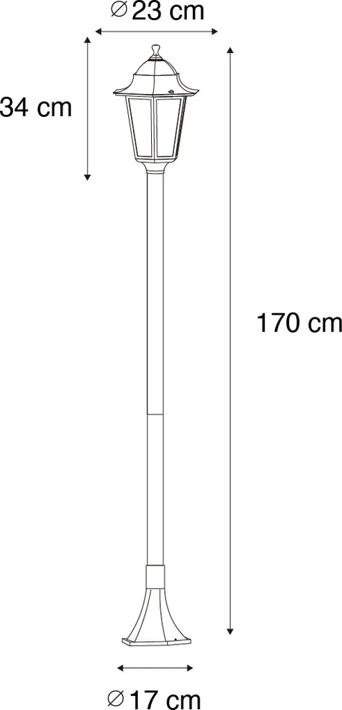 Klasické stojací venkovní svítidlo tmavě zelené 170 cm IP44 - New Orleans