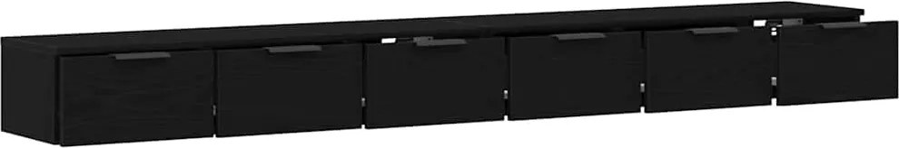 Nástěnná skříň 2 ks Černý dub 102 x 30 x 20 cm Kompozitní dřevo 3333075