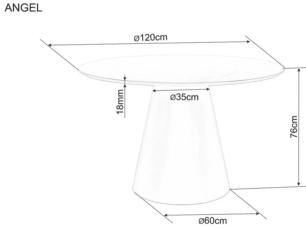 Kulatý jídelní stůl ANGEL 120x120 cm, dekor dub