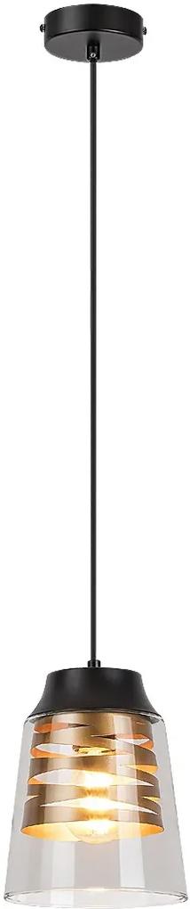 Rabalux Závěsné stropní svítidlo Zenaida max. 1x60W | E27 - černá, zlatá