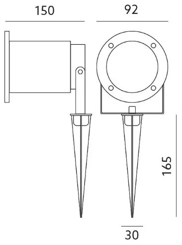 Venkovní svítidlo BLAKE 2 GU10/50W/230V IP65