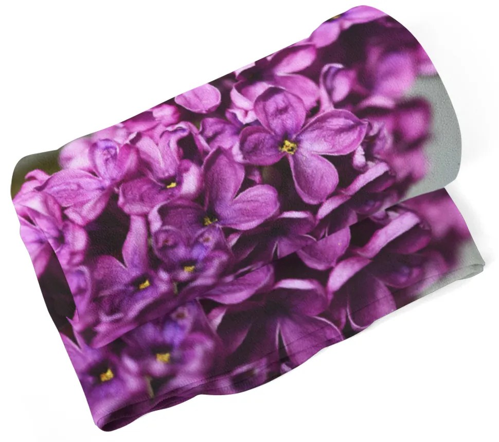 Deka - Fialové květy 150x120 cm