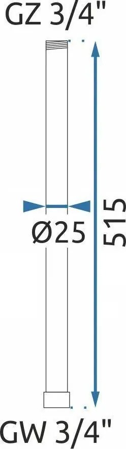 Rea Rea, prodloužení sprchové tyče 50 cm, bílá, REA-K0889