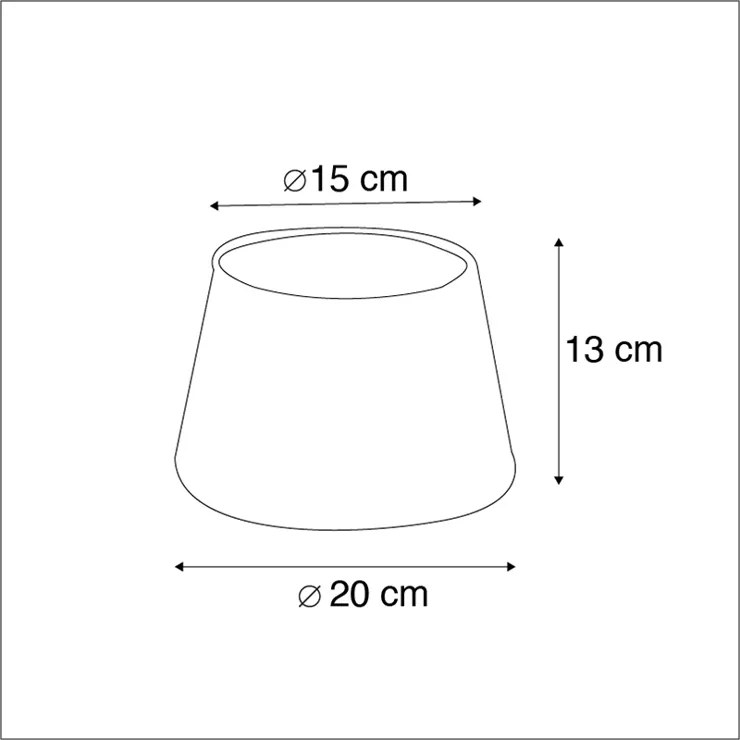 Stínidlo z bavlny černé 20/15/13 se zlatým vnitřkem