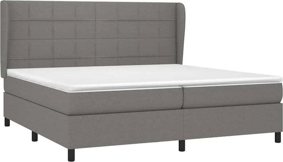 Box spring postel s matrací tmavě šedá 200x200 cm textil 3127990