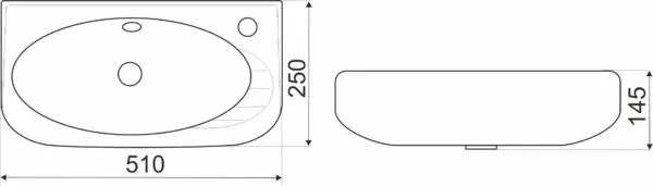 Novoterm Keramické závěsné umyvadlo NV-Elf Slim
