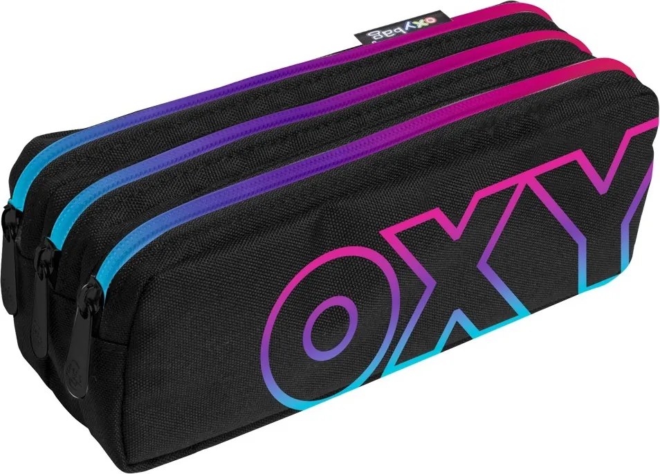 Oxybag - penál etue Rainbow Pink, tři zipy