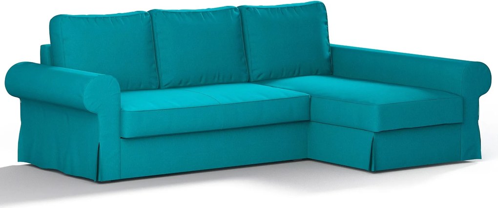 Potah na pohovku IKEA Backabro rozkládací se šezlongem barva modrá látka pletený vzor