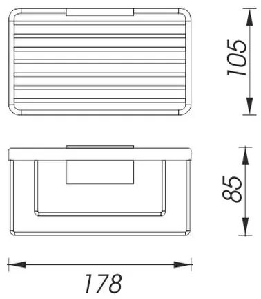 NIMCO Ki 14015-26 - Nástěnná police do sprchy KIBO lesklý chrom
