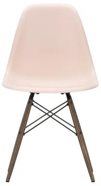 Eames Plastic Chair DSW tmavě lakovaný javor světle růžová černé na tvrdou podlahu Vitra