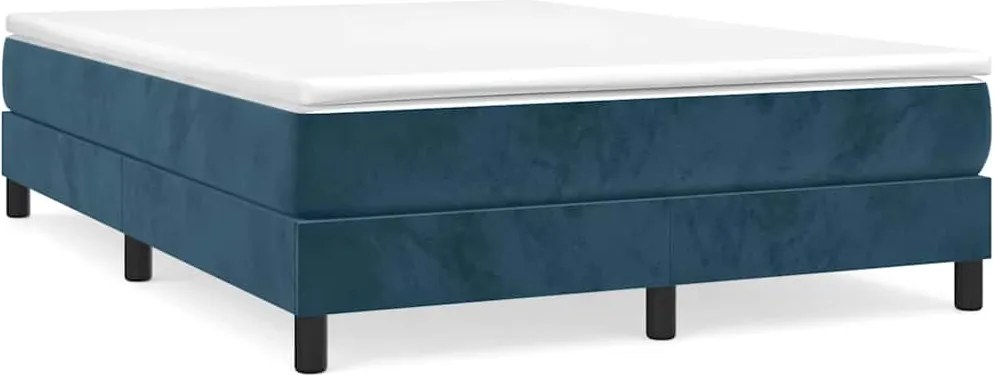 Rám postele s boxspringem tmavě modrý 140x200 cm samet 3120776
