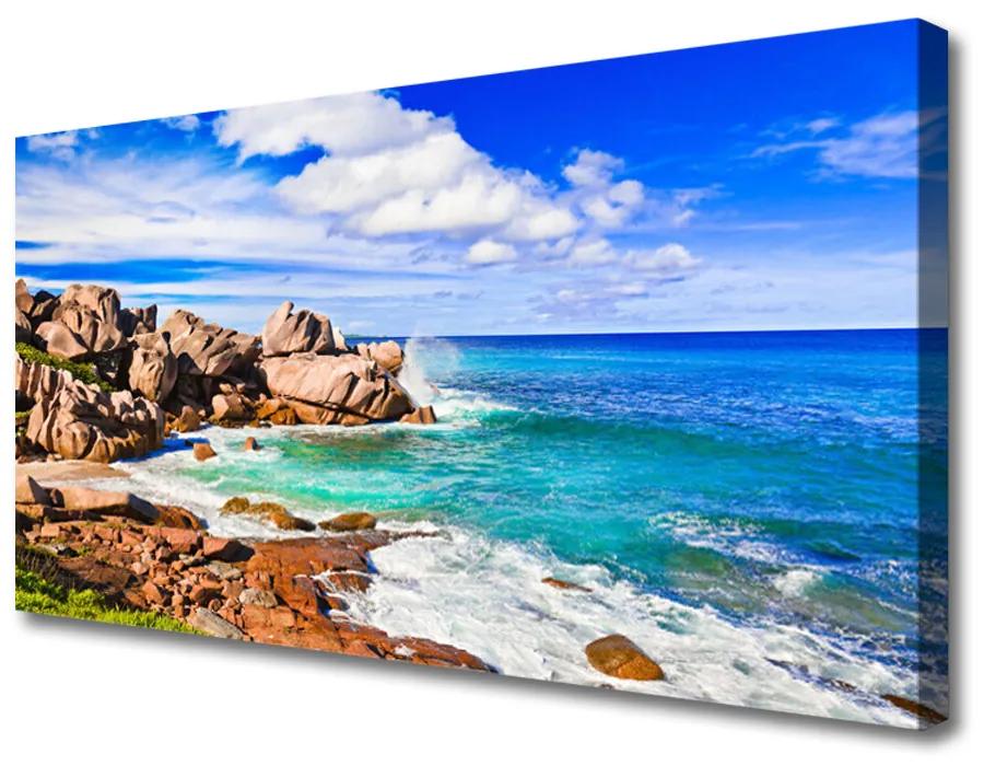 Obraz na plátně Pláž Skály Moře Krajina 140x70 cm