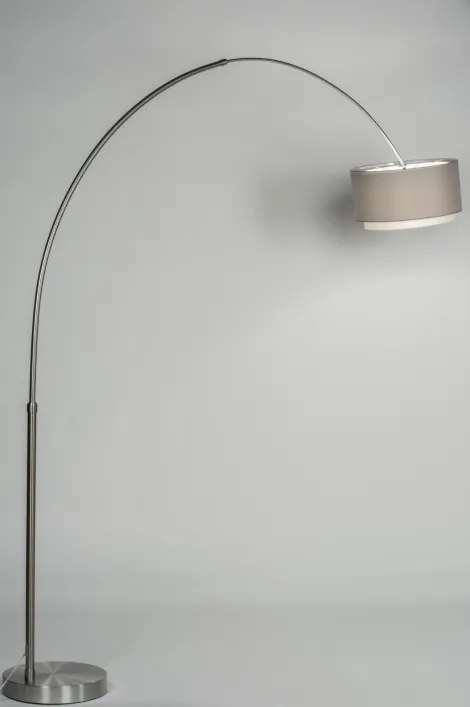 Stojací designová oblouková lampa Adamo Soffito Taupe Yersey