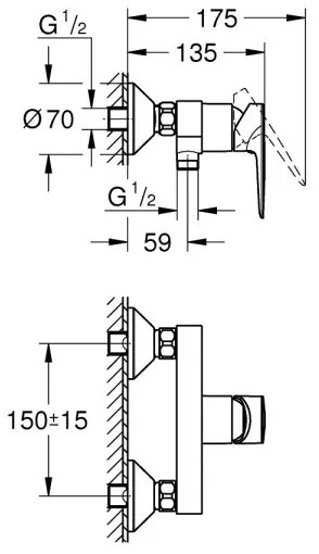 GROHE 24197001 - Sprchová baterie START EDGE DN 15 lesklý chrom