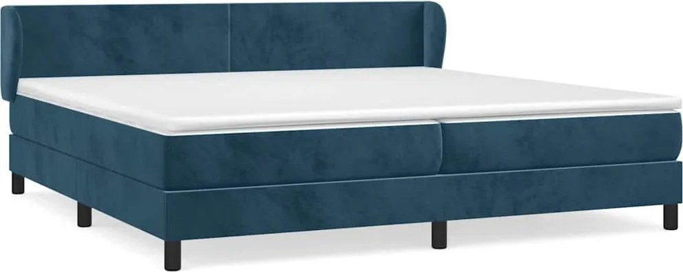 Box spring postel s matrací tmavě modrá 200x200 cm samet 3127395